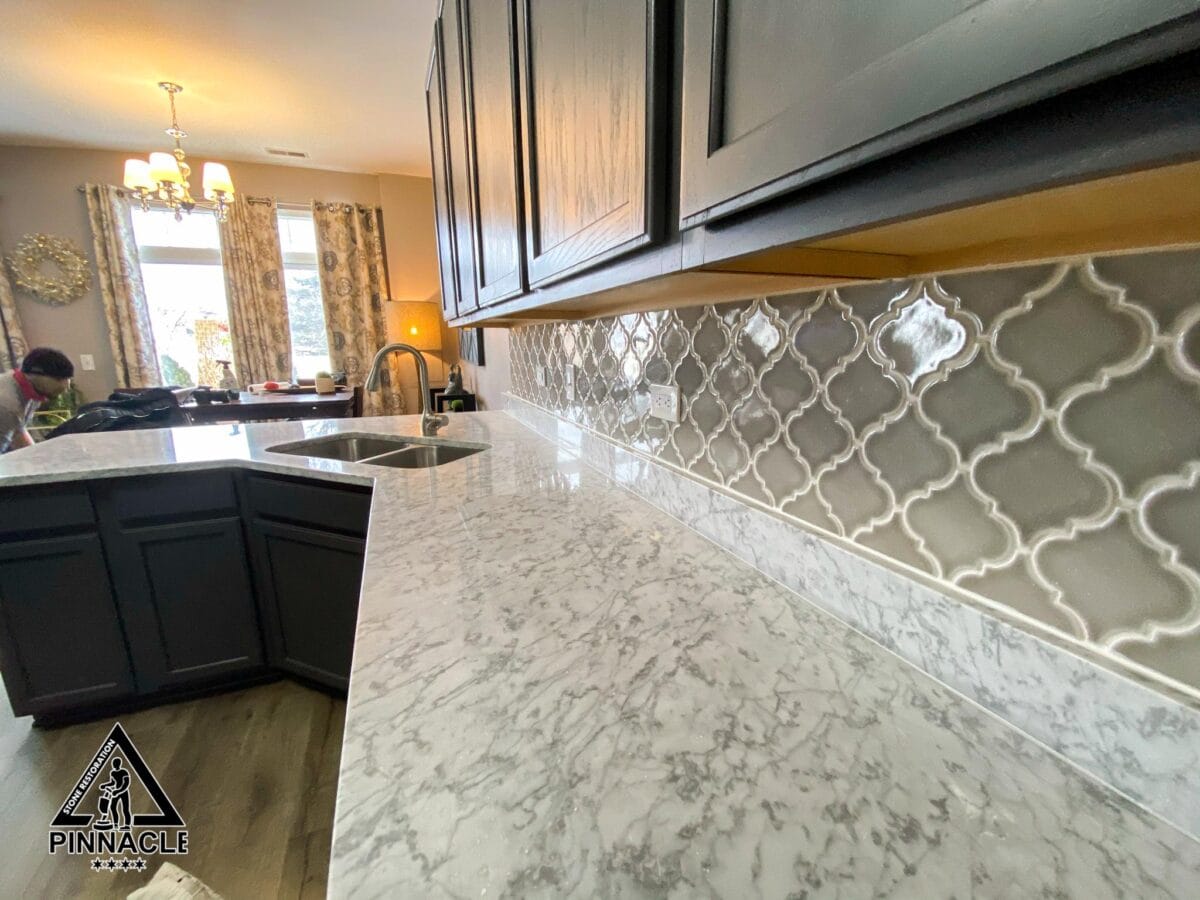 White Marble Countertop Restoration - Pinnacle Stone Restoration